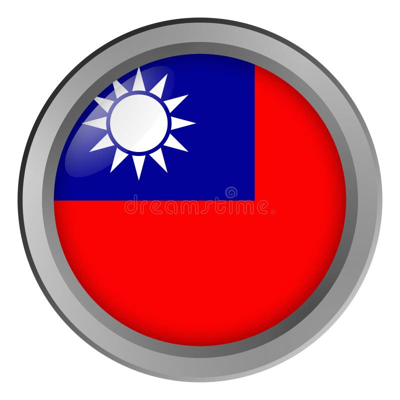 Flag of Taiwan Round As a Button Stock Illustration - Illustration of ...