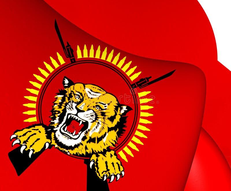 Flag of Tamil Eelam stock illustration. Illustration of banner - 85368376
