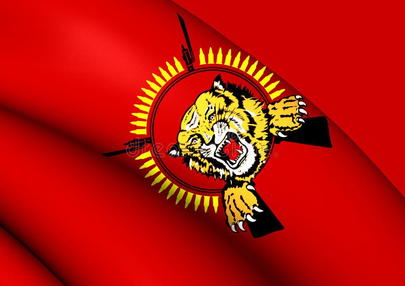 Flag of Tamil Eelam stock illustration. Illustration of banner - 85368376