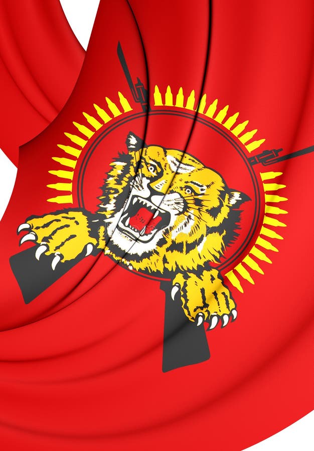 Flag of Tamil Eelam stock illustration. Illustration of banner - 85368376