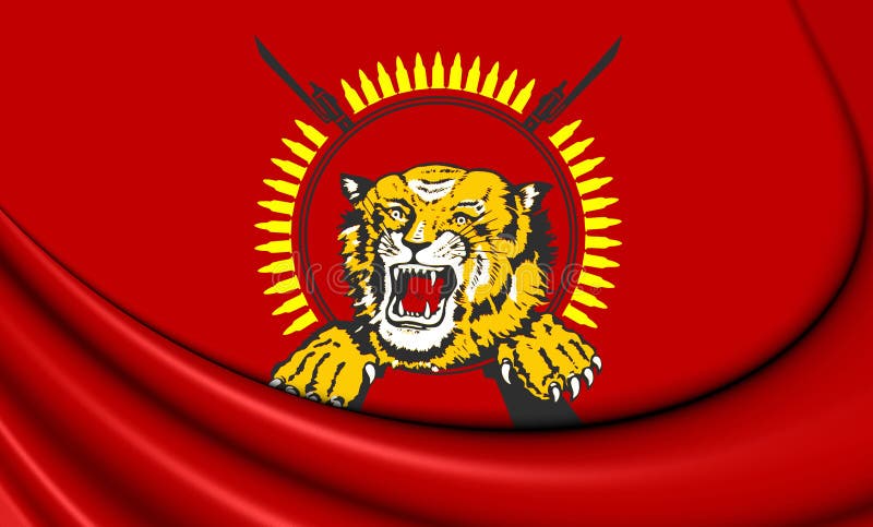 Flag of Tamil Eelam stock illustration. Illustration of banner - 85368376
