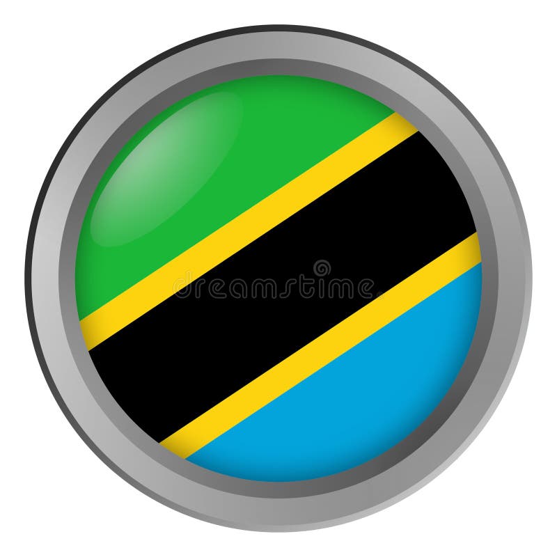 National Flag Of Tanzania Round Emblem. Stock Vector - Illustration of ...