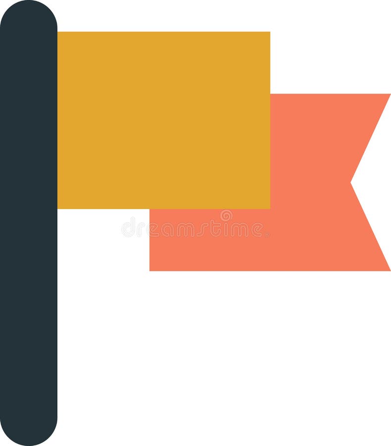 Flag and Target Illustration in Minimal Style Stock Vector ...