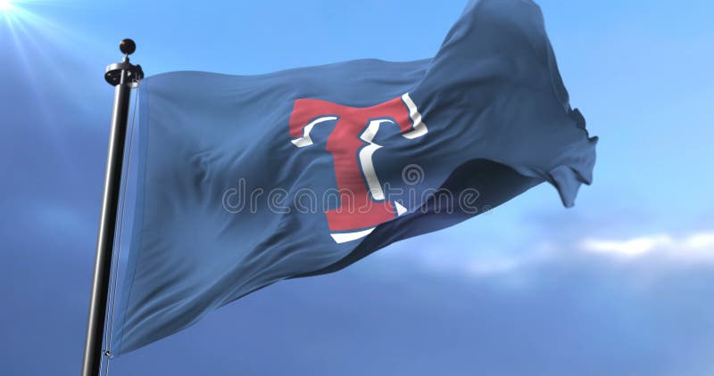 Flag of the Texas Rangers, American Professional Baseball Team, Waving ...