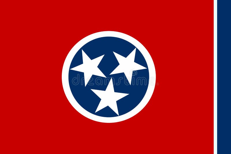 Flag of Tennesee State of the United States. Stock Vector ...