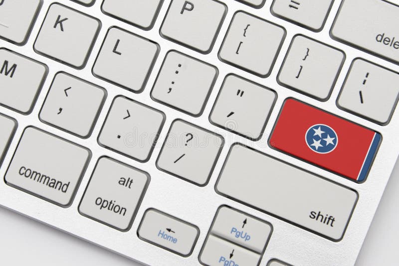 Flag of Tennessee State on the Keyboard on a Grey Background .3d ...