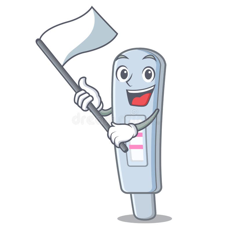 With Flag Test Pack Above the Character Bathtub Stock Vector ...