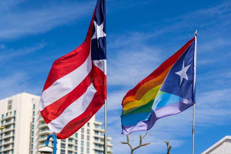Flag of Texas and the Flag of Texas and the Rainbow Flag Waving Stock ...