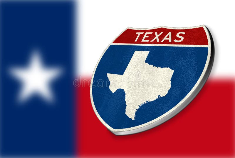 Flag of Texas with the State Map Symbol Stock Illustration ...