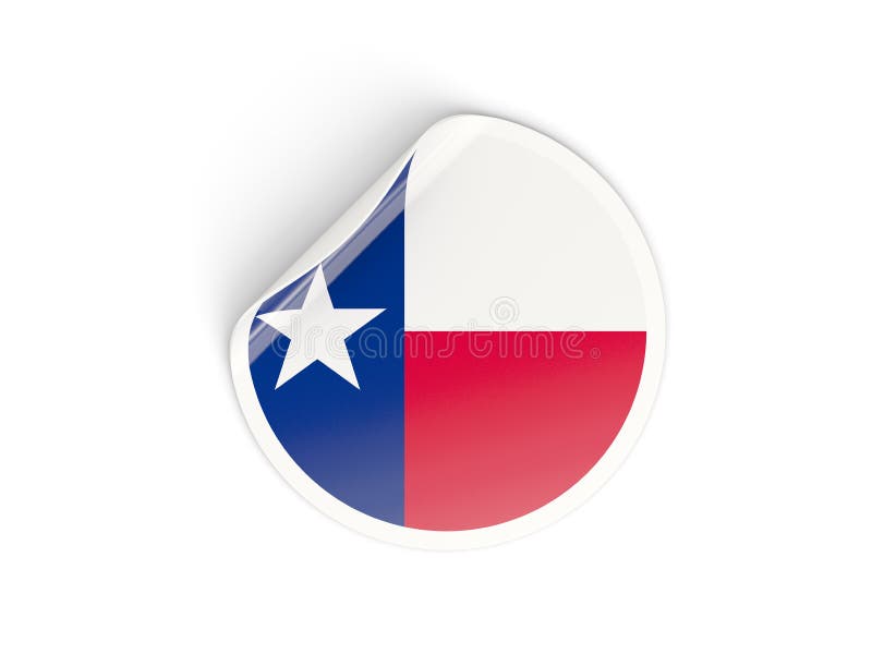 Flag of Texas, US State Round Sticker Stock Illustration - Illustration ...