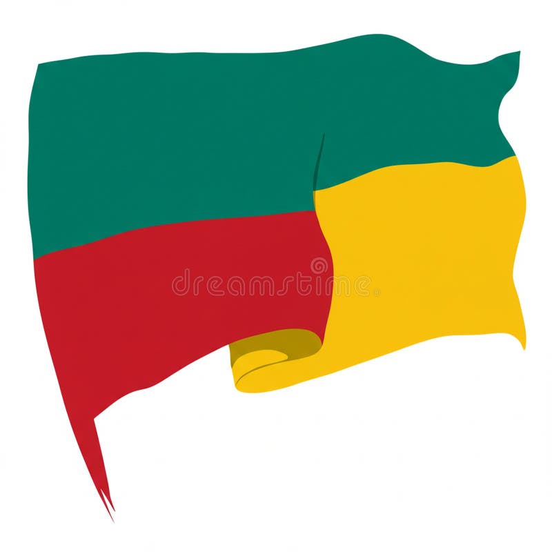 A Flag with Three Horizontal Sections. the Upper Portion is Green, the ...