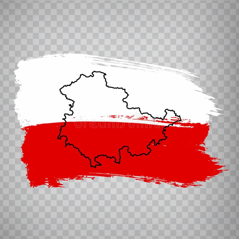 Flag of Thuringia from Brush Strokes. Blank Map of Thuringia. Germany ...