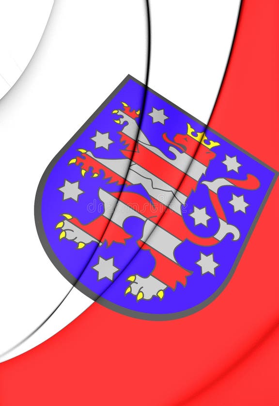 Flag of Thuringia, Germany. Stock Illustration - Illustration of waving ...