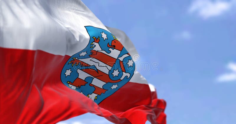 The Flag of Thuringia Waving in the Wind on a Clear Day Stock Photo ...