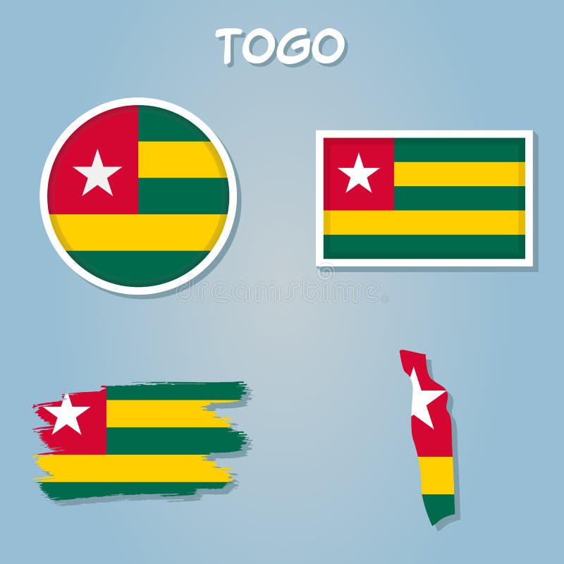 Flag of Togo Maps Territory, Togo Flag Template Design Stock Vector ...