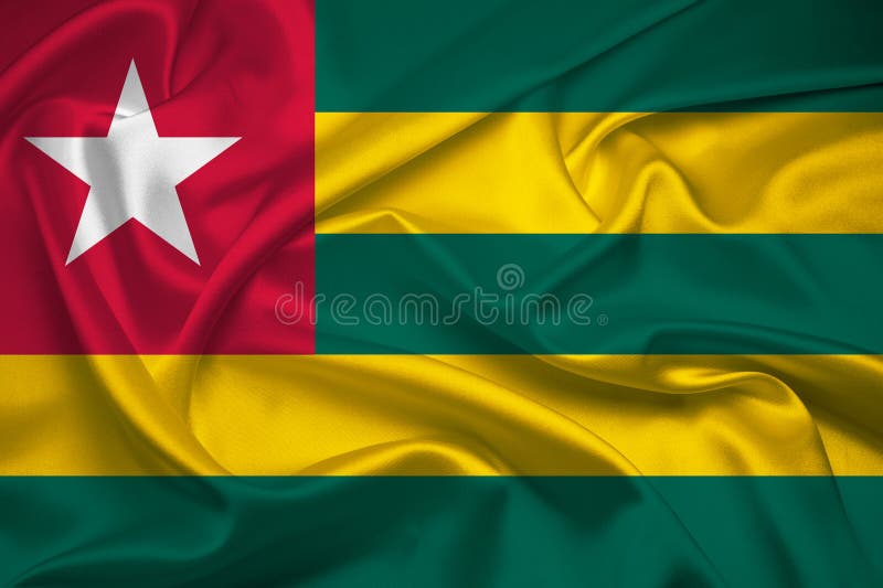Flag of Togo, Togo Flag, National Flag of Togo. Fabric and Texture Flag ...