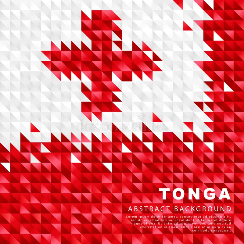 Flag of Tonga. Abstract Background of Small Red and White Triangles ...