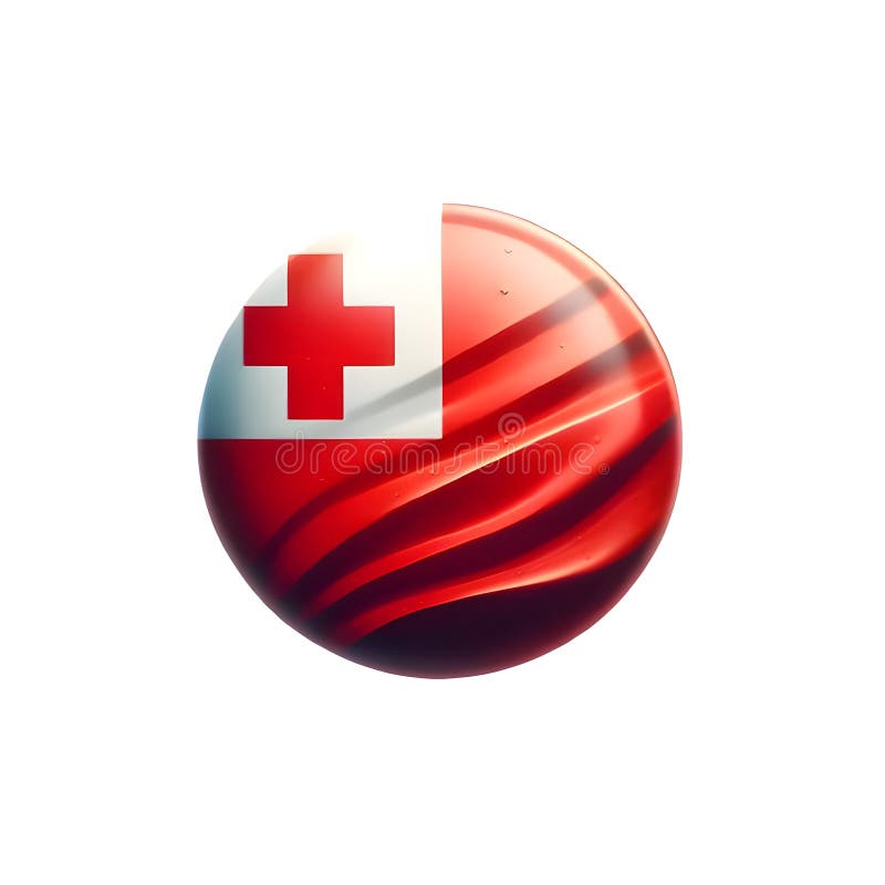 Flag of Tonga in a Round Shape Stock Image - Illustration of text, food ...