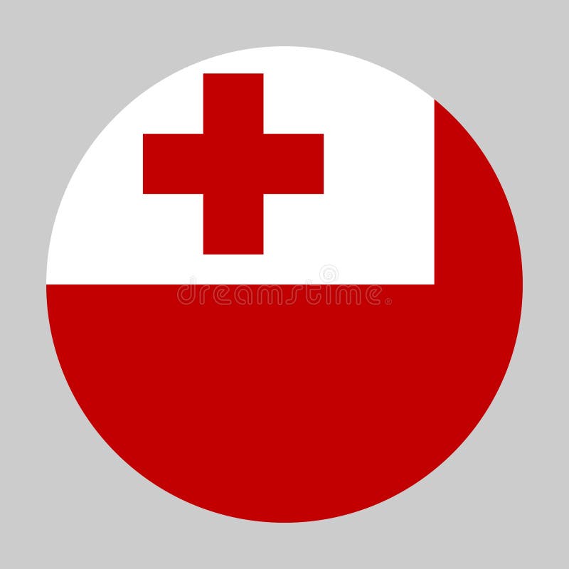 Flag of Tonga Round Shape, National Symbol Stock Vector - Illustration ...