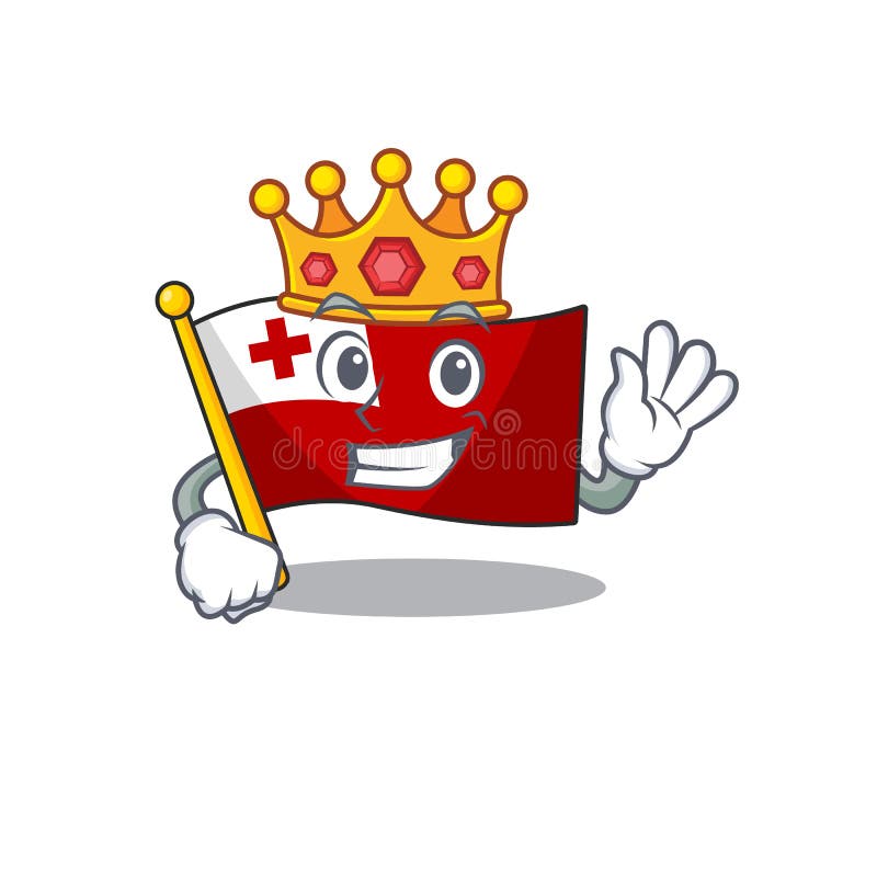 Flag Tonga Scroll a Stylized of King on Cartoon Character Design Stock ...