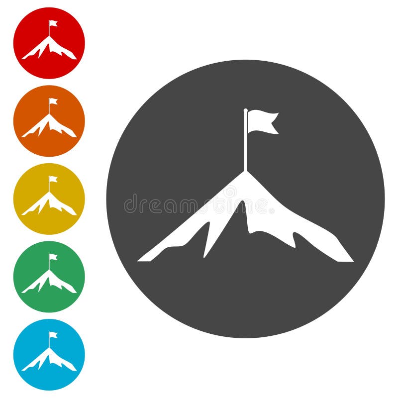 Flag on top Icon stock illustration. Illustration of shape - 108093851