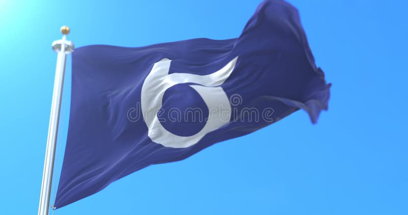 Flag of Tottori Prefecture Japanese, Japan. Loop Stock Video - Video of ...