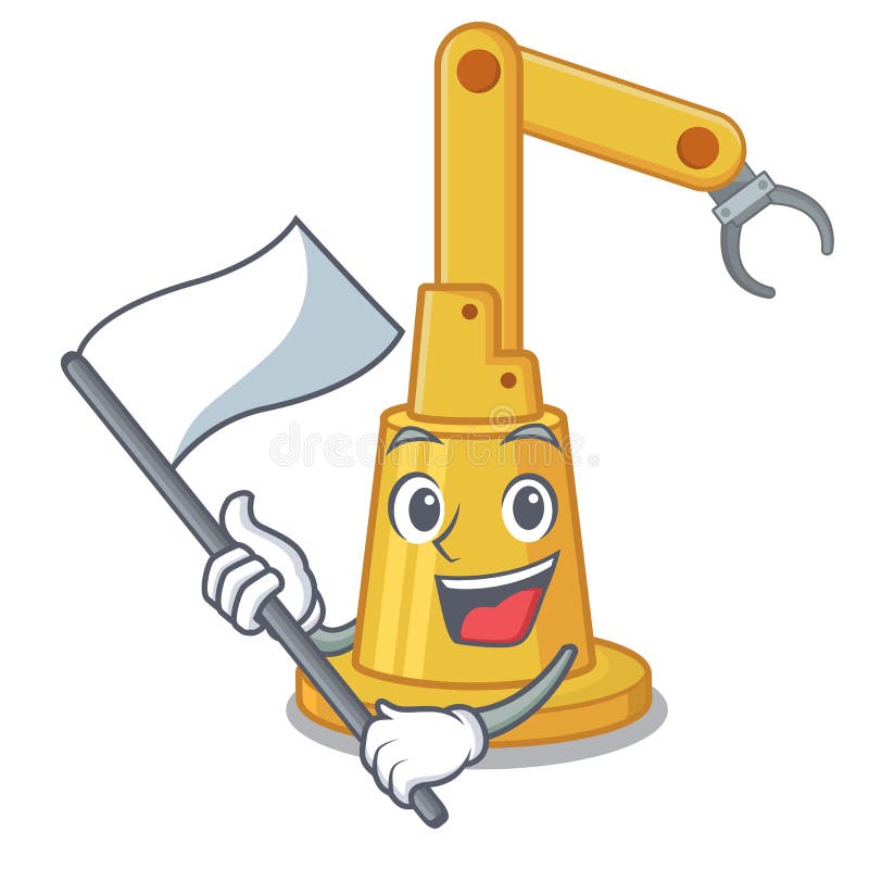 With Flag Toy Assembly Automation Machine on Cartoon Stock Vector ...