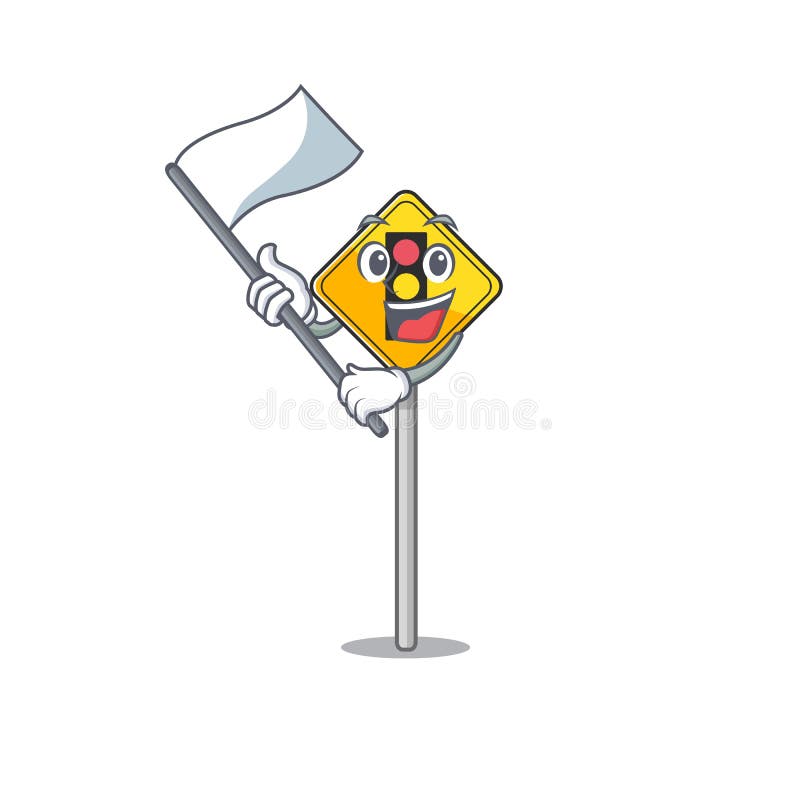 Flag Men Ahead Traffic Road Symbol Sign Isolate on White Background ...