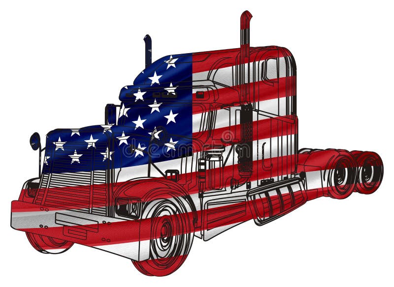 Flag of trailer stock illustration. Illustration of transportation ...