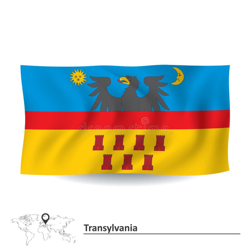 Flag of Transylvania stock vector. Illustration of graphics - 125153951