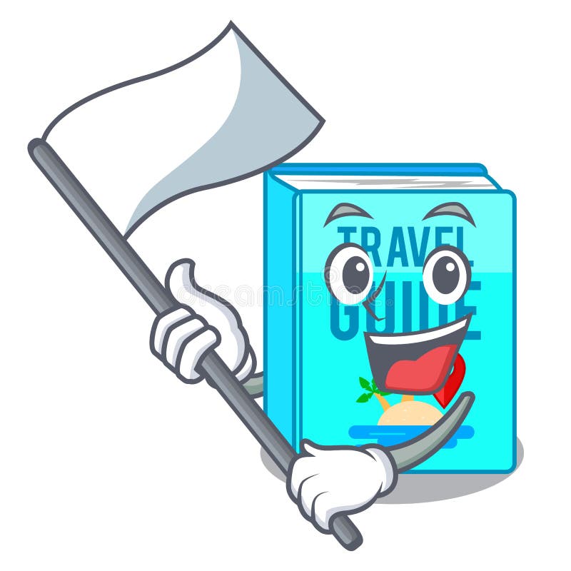 With Flag Travel Guide Book Above Table Cartoon Stock Vector ...