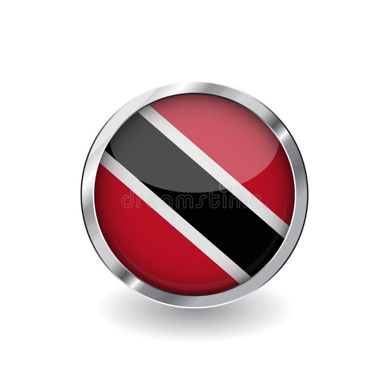 Glossy Trinidad And Tobago Flag Icon Set Stock Vector Illustration Of