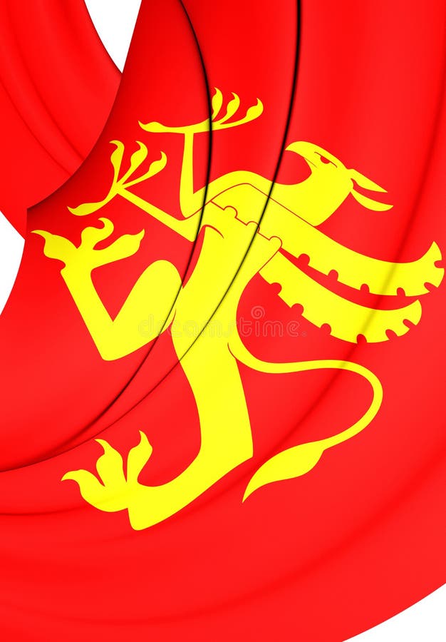 Troms County of Norway Flag Textile Cloth Fabric Waving on the Top ...