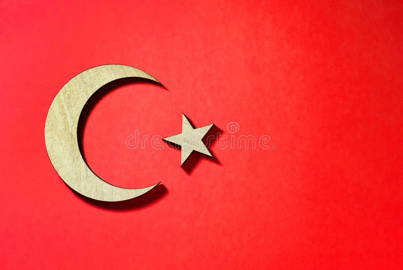 Flag Of Turkey, Crescent And Stock Photo - Image of background ...