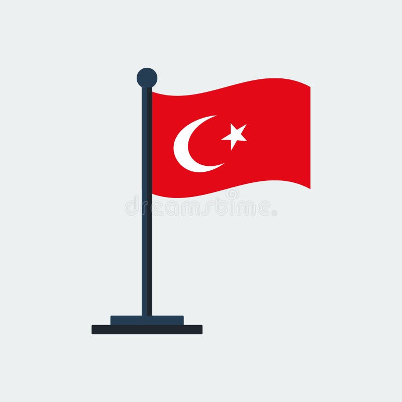 Flag of Turkey.Flag Stand. Vector Illustration Stock Vector ...