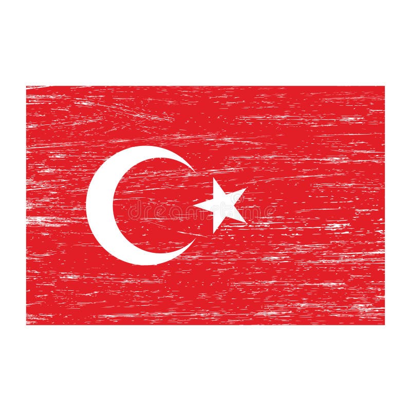 Flag of Turkey with Grunge Texture, National Symbol Stock Vector ...
