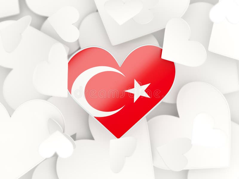 Heart Shaped Flag Of Turkey Stock Vector - Illustration of frame ...