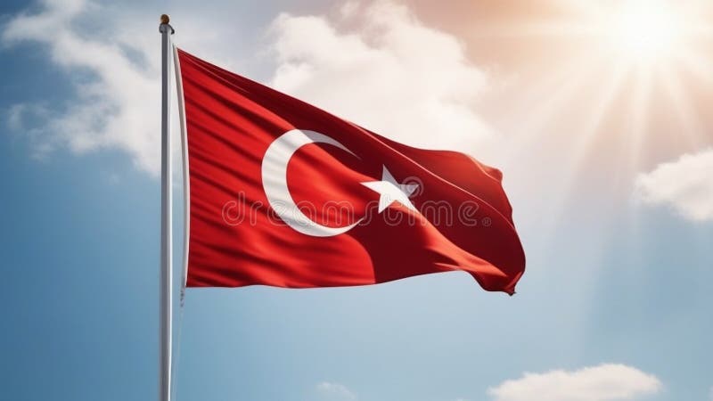 Flag of Turkey, National Flag of Turkey, Turk Bayragi Stock ...