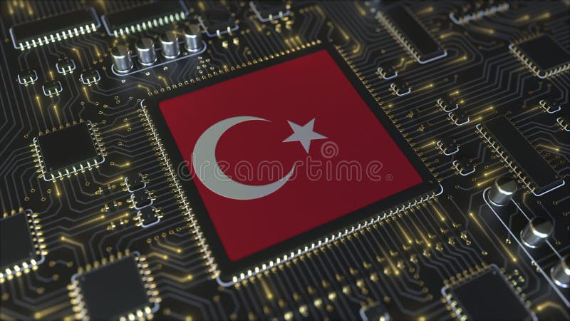 Flag of Turkey on the Operating Chipset. Turkish Information Technology ...