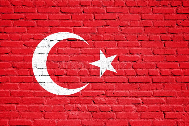 Flag of Turkey Painted on a Brick Wall Stock Image - Image of history ...