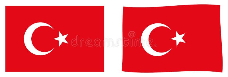 Flag of Turkey. Simple and Slightly Waving Version. Stock Vector ...