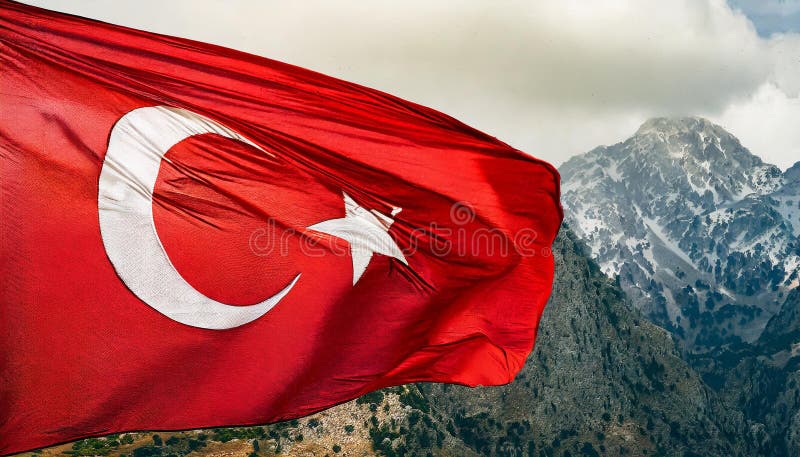 Waving National Flag of Turkey Stock Illustration - Illustration of ...