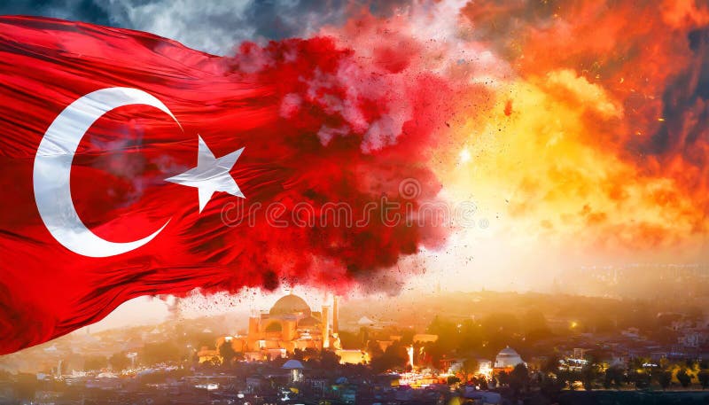 Waving National Flag of Turkey Stock Illustration - Illustration of ...