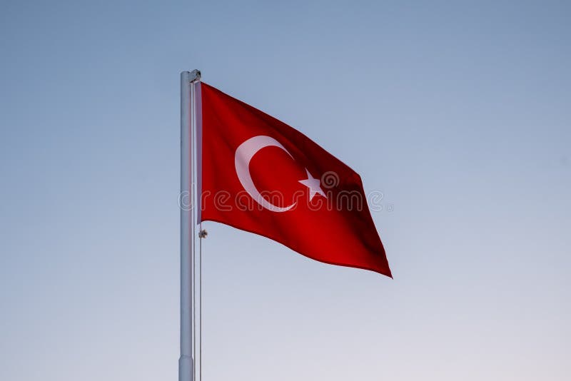 Flag Turkish Turkey Wind Banner. Sky Stock Illustration - Illustration ...