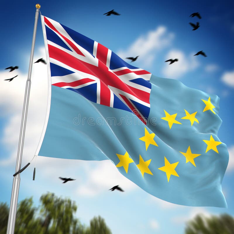 Tuvalu Flag stock illustration. Illustration of icon, round - 5086211
