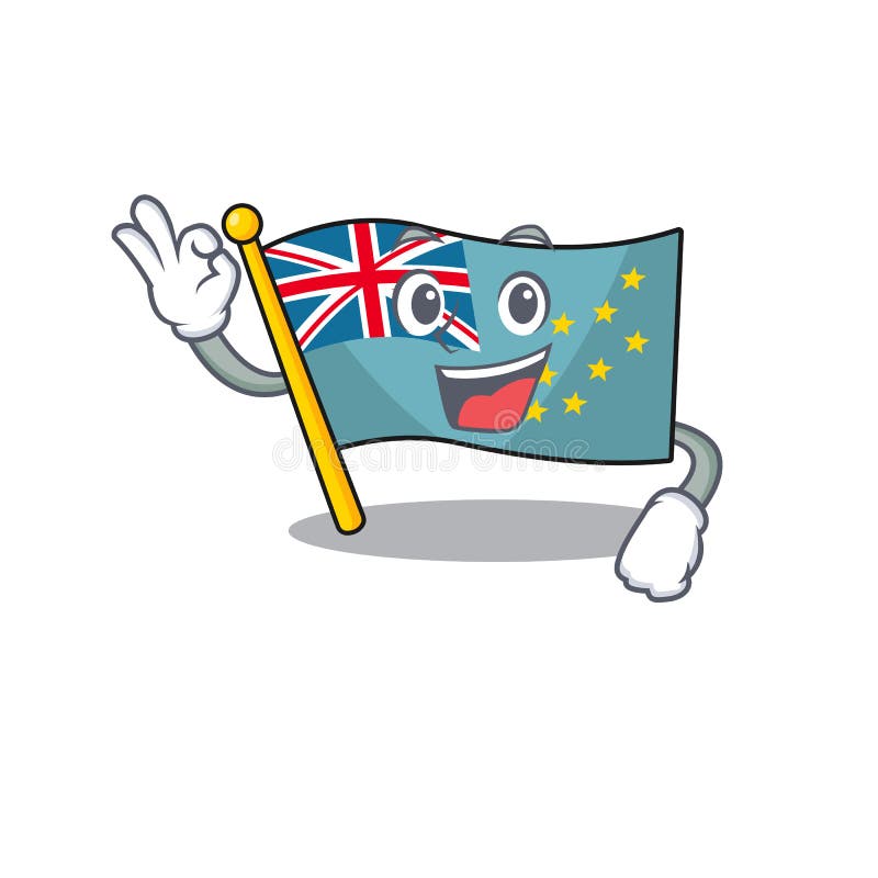 Flag Tuvalu Scroll Maskottdesign Macht Eine Gute Geste Vektor Abbildung ...