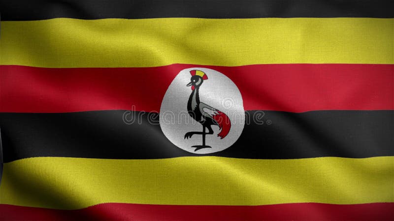 Flag of Uganda Fluttering in the Wind. Animation 3D and 4K Stock Video ...