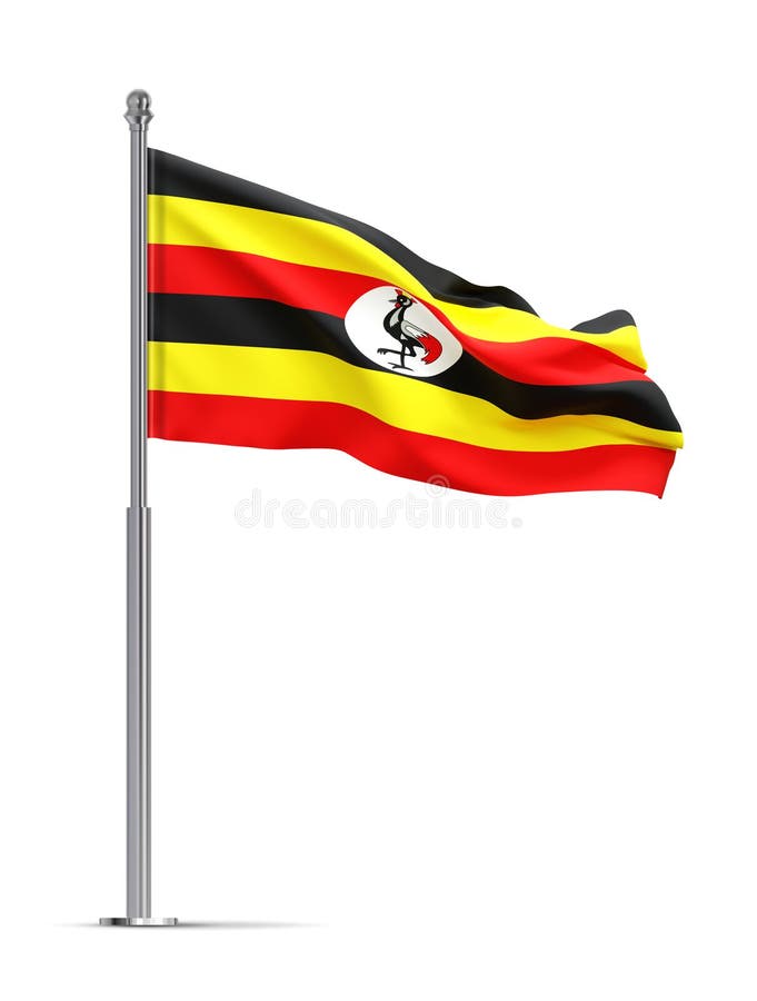 Flag of Uganda Isolated on White Background Stock Illustration ...