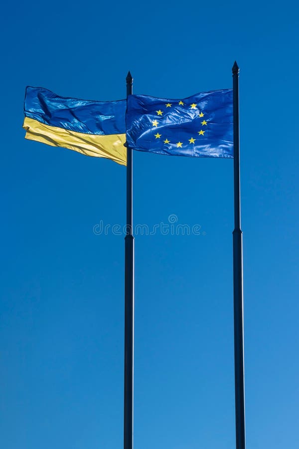 Flag Ukraine and European Union .ukraine Candidate in European Union ...