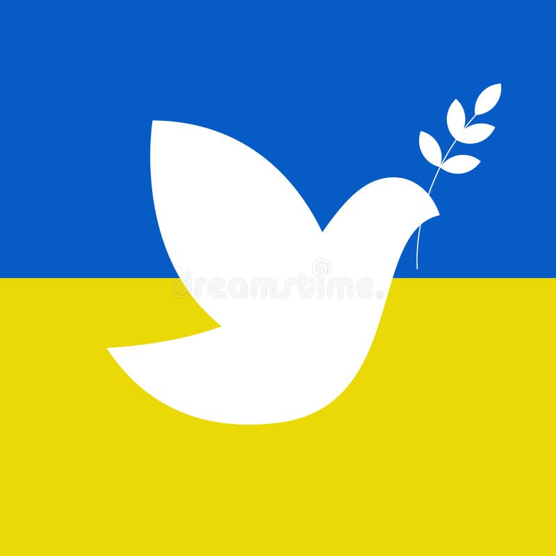 Flag of Ukraine in Form of a Dove of Peace. Concept of Peace in Ukraine ...
